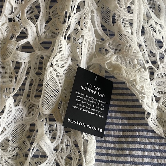 Boston Proper | Tops | Boston Proper White Lace Design Topper Nwt ...